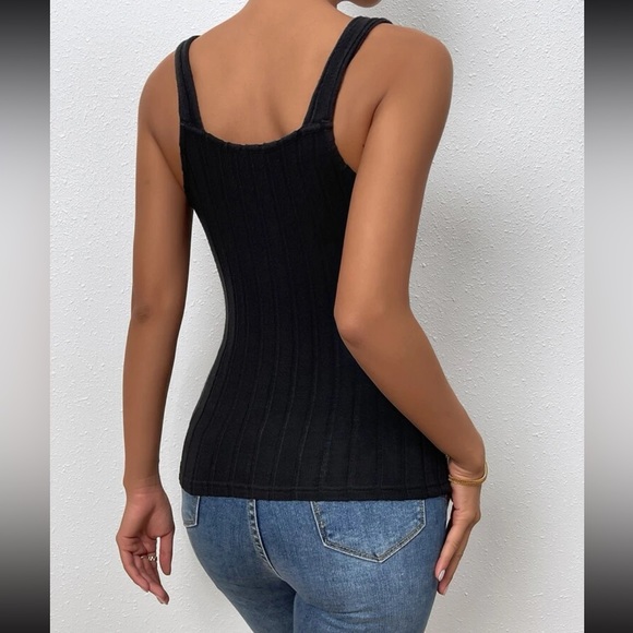 Tops | Boho Chain Detail Straps Ribbed Knit Tank Top | Poshmark